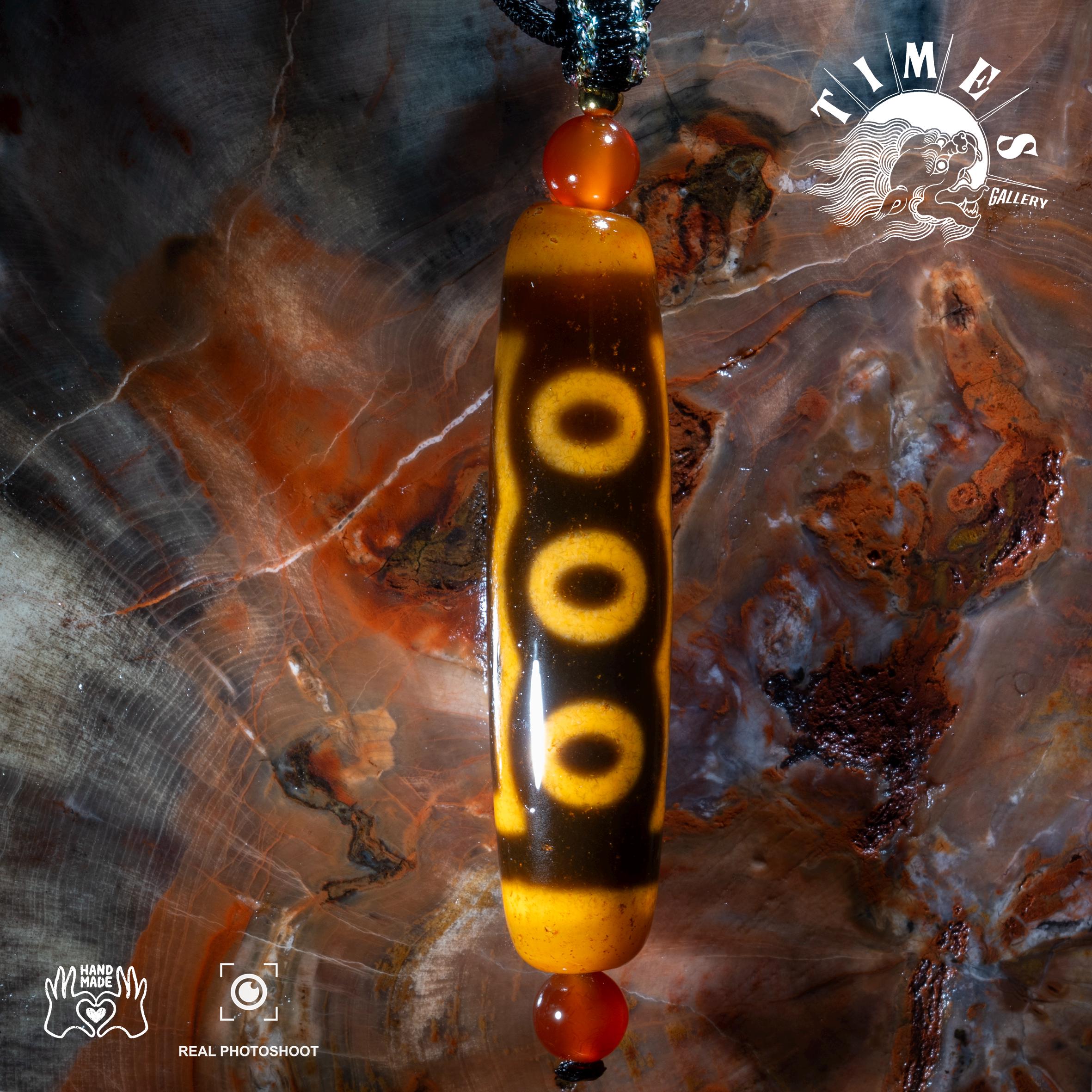 Handmade Tibetan Five Eyes Dzi Bead Necklace_rare, Unique Old Material ...