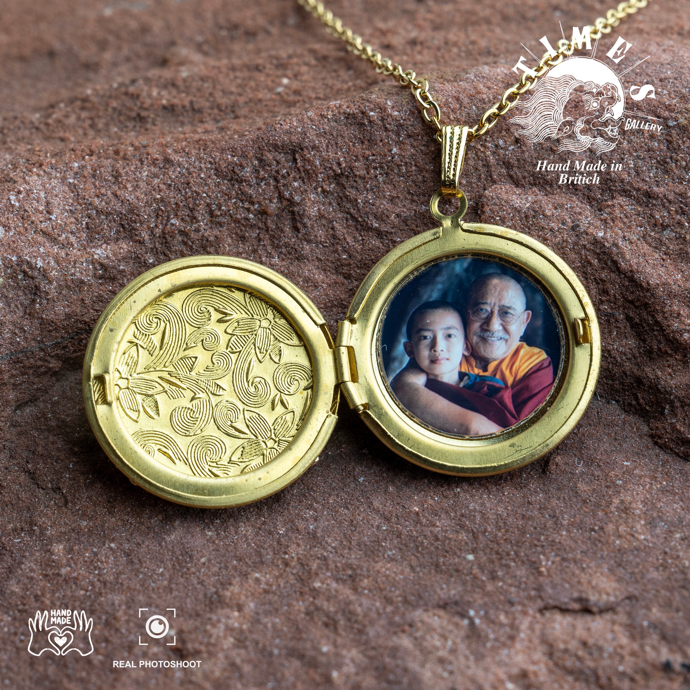Gold Locket With Photos, Tiny Locket Necklace, Personalised Photo ...