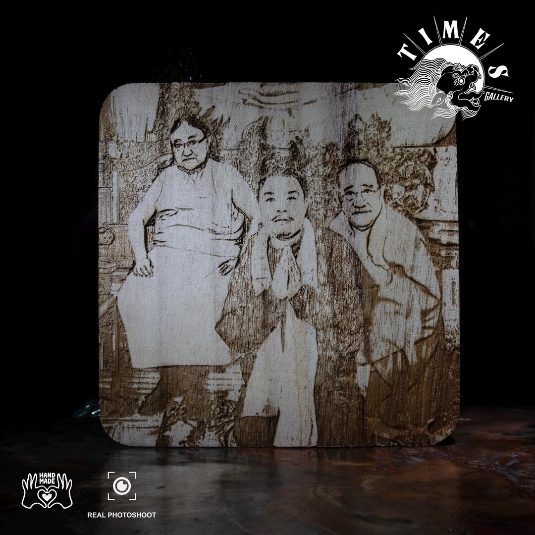 Own Handwriting / PHOTO /drawing on Tree Wood Engraved Handwritten ...