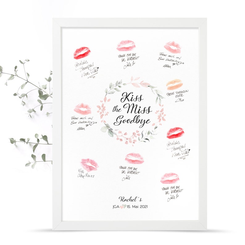 Kiss the Miss Goodbye Poster "Rachel" - personalisiert mit Vornamen und ...