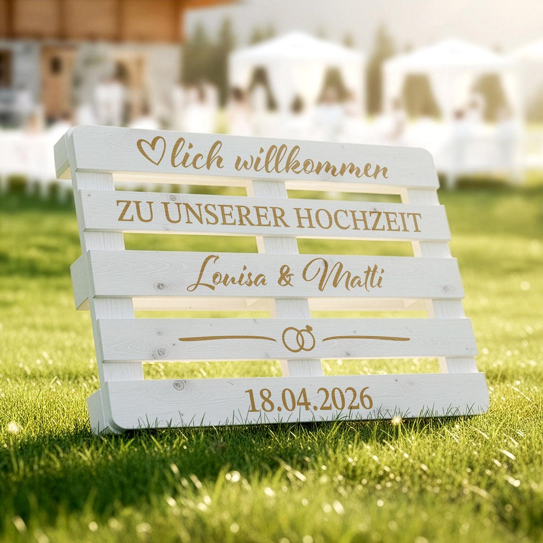 Pallet Sticker "wedding" - LOUISA & MATTI / Welcome Sign, Pallet ...