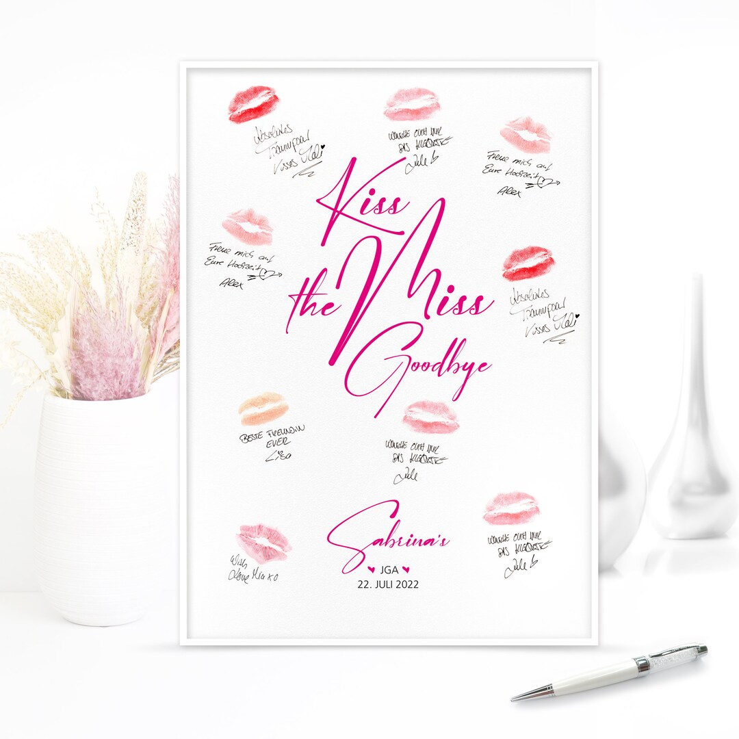 Poster Kiss the Miss Goodbye "sabrina" / YAA / Bachelorette Party ...