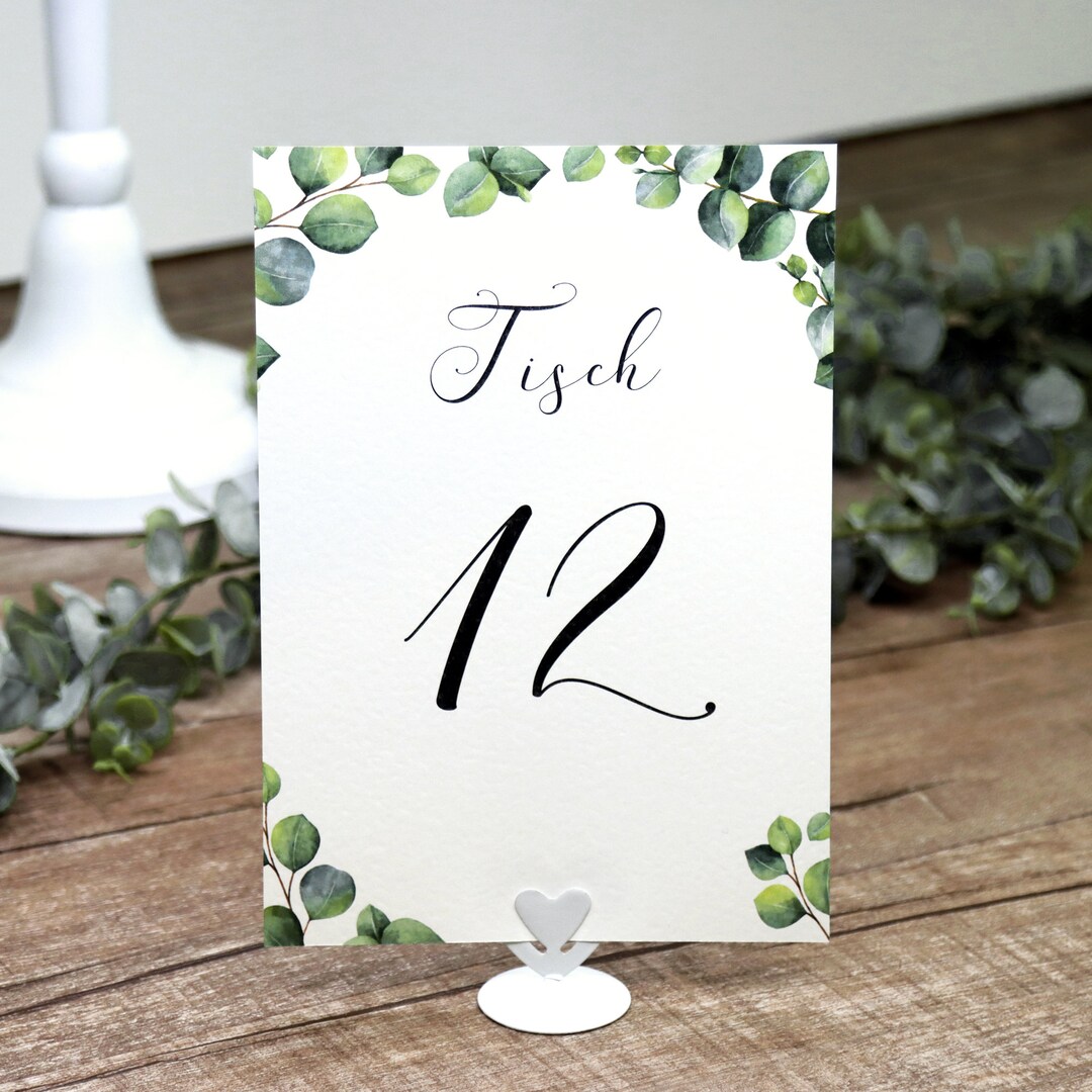 Table Numbers eucalyptus / Wedding Table / Numbers - Etsy
