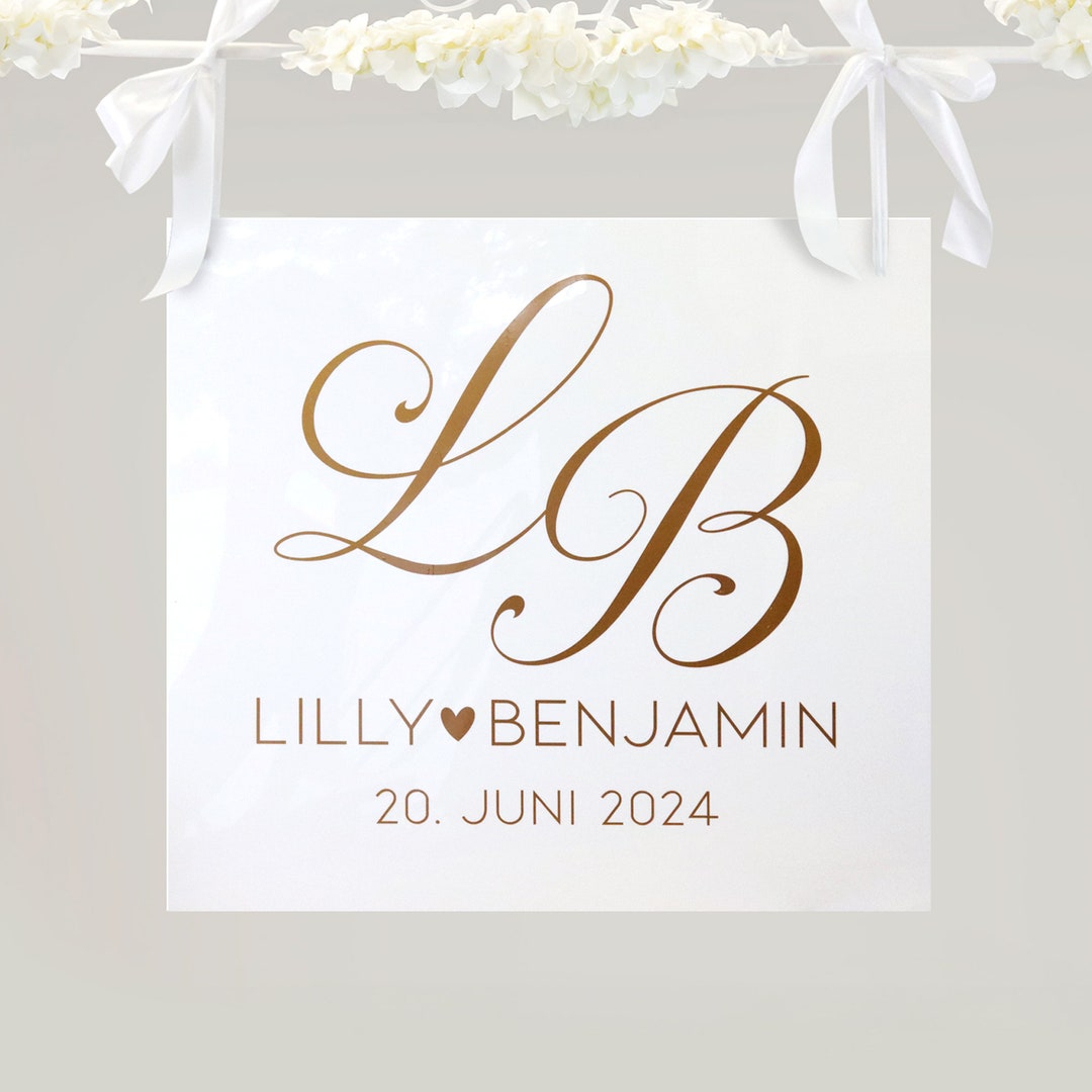 Wedding Sticker lilli Personalized With Initials, First Name and Date ...