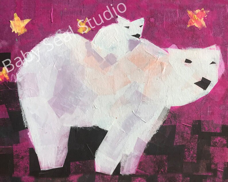 Printable Pink Polar Bear Picture for Babies and Kids in Multiple Sizes ...