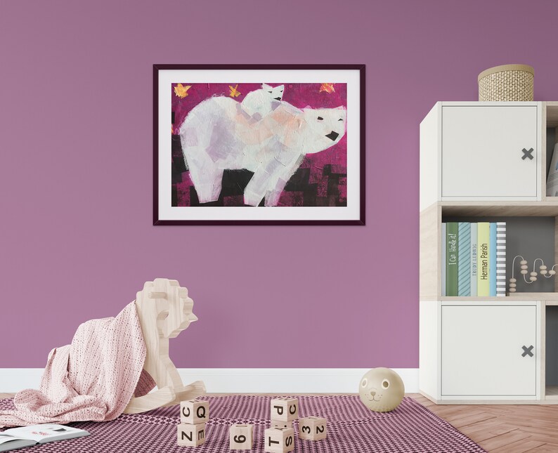 Printable Pink Polar Bear Picture for Babies and Kids in Multiple Sizes ...