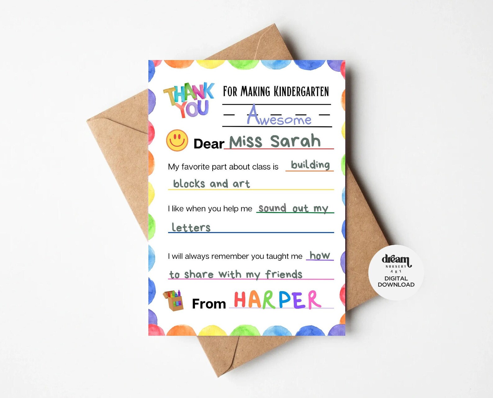 Teacher Appreciation Card Kindergarten Teacher Appreciation Etsy teacher-appreciation-card-kindergarten-teacher-appreciation-etsy