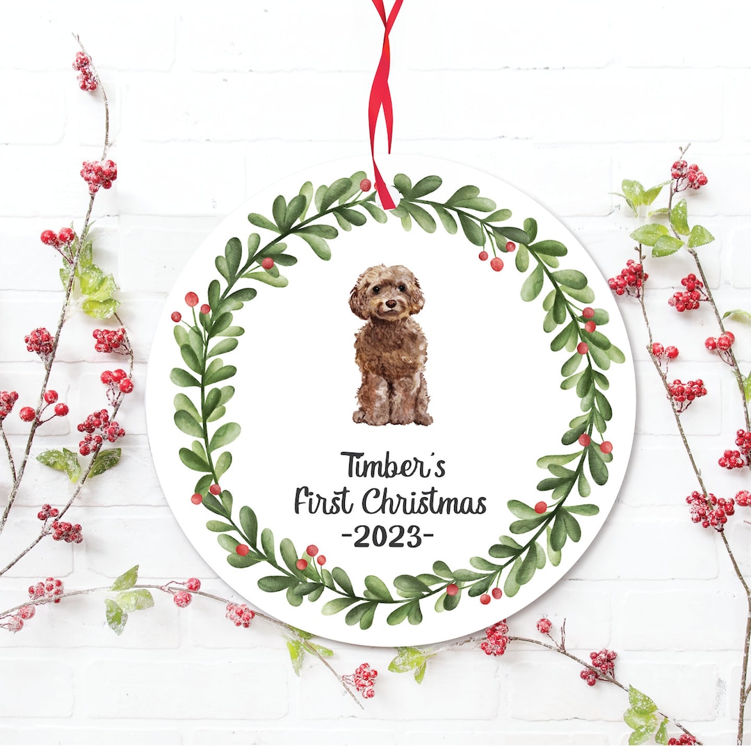 Dog's First Christmas, Cockapoo Christmas Ornament, Cockapoo Ornament ...