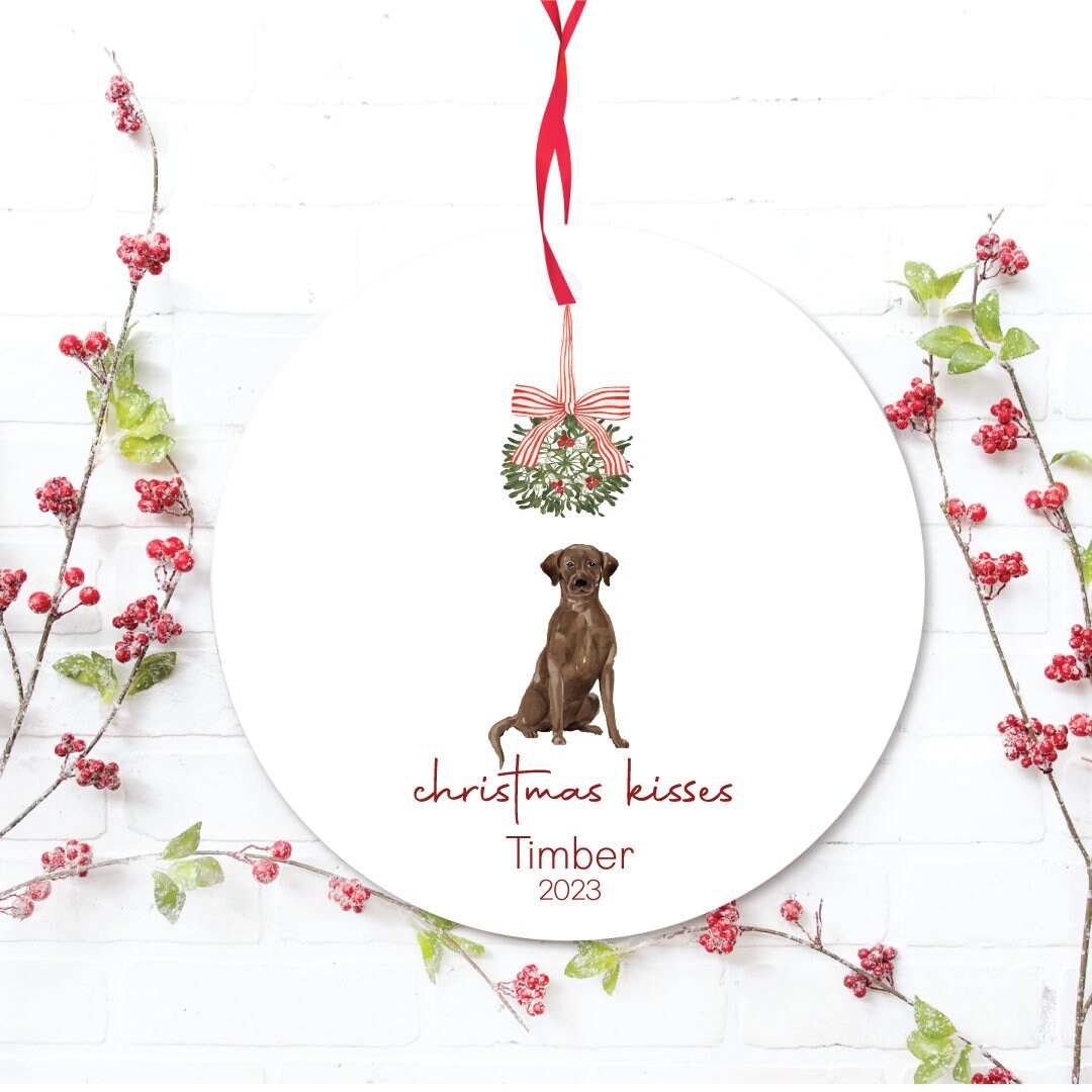 Chocolate Lab Ornament, Labrador Christmas Ornament, Brown Lab Ornament ...