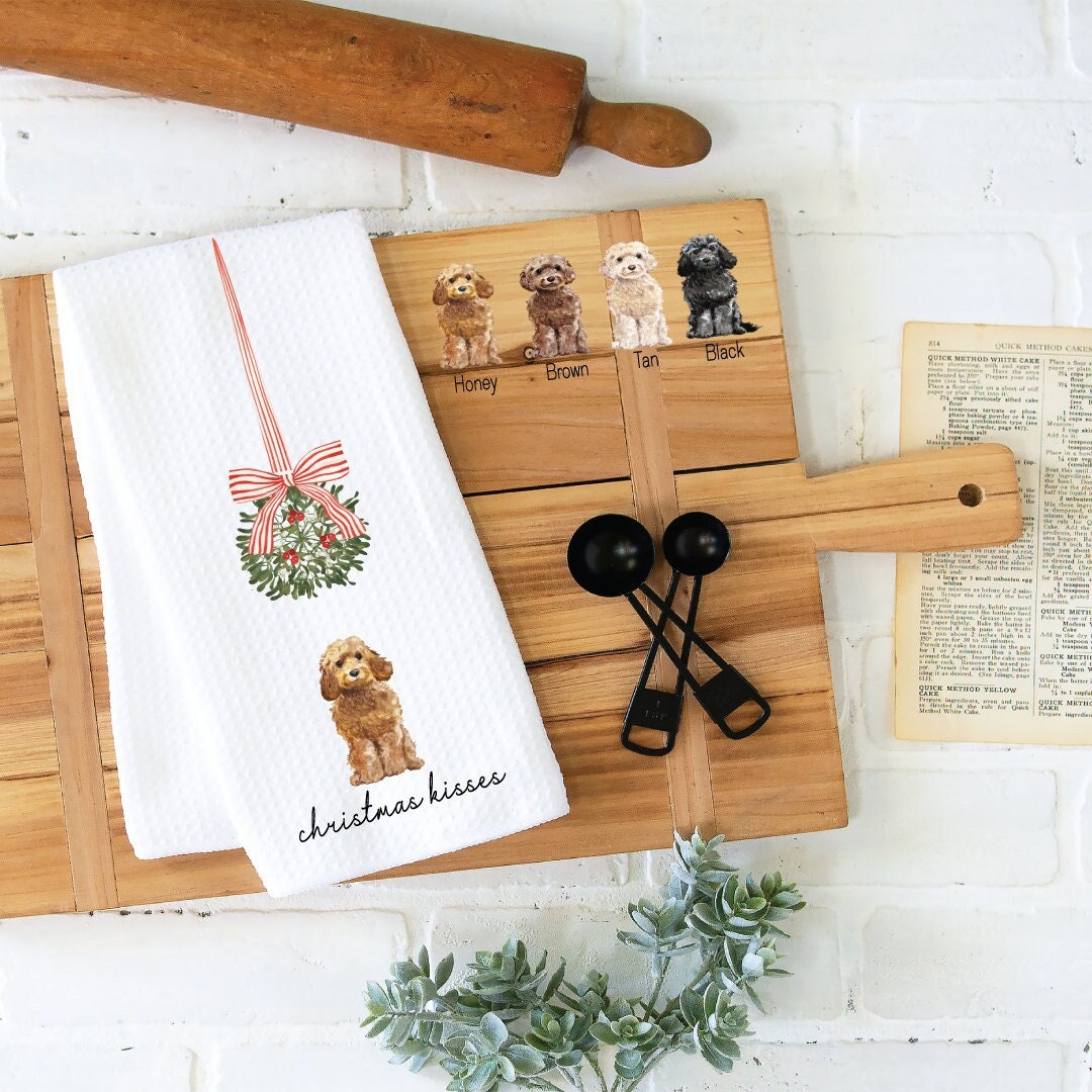 Christmas Kitchen Towel, Dish Towel, Tea Towel, Cockapoo, Dog Towel ...