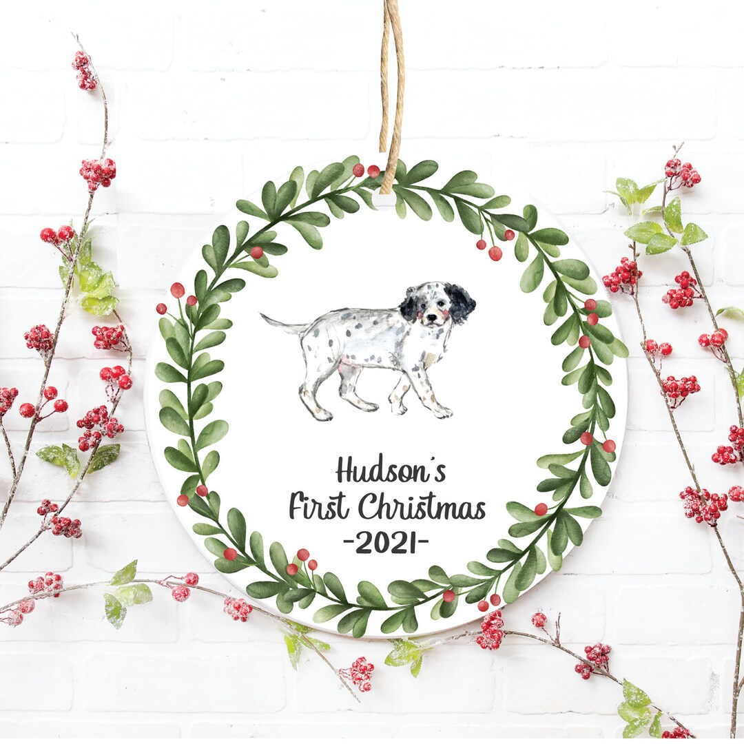 Dog's First Christmas, English Setter Christmas Ornament, English ...