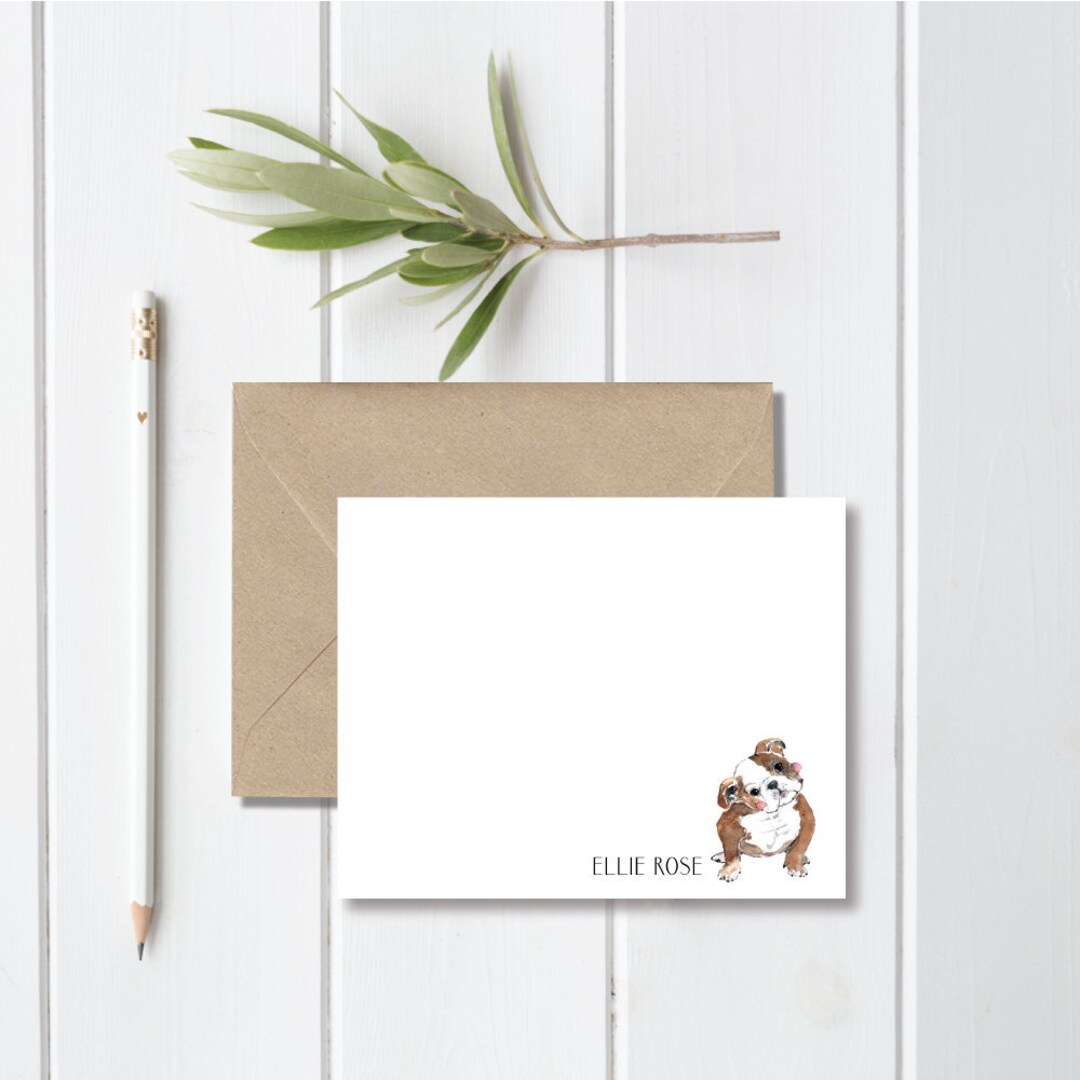 English Bulldog Gift, American Bulldog Lover, Bulldog Stationery ...