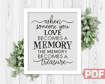 Cross Stitch Old Style When Someone We Love Becomes a Memory - Etsy