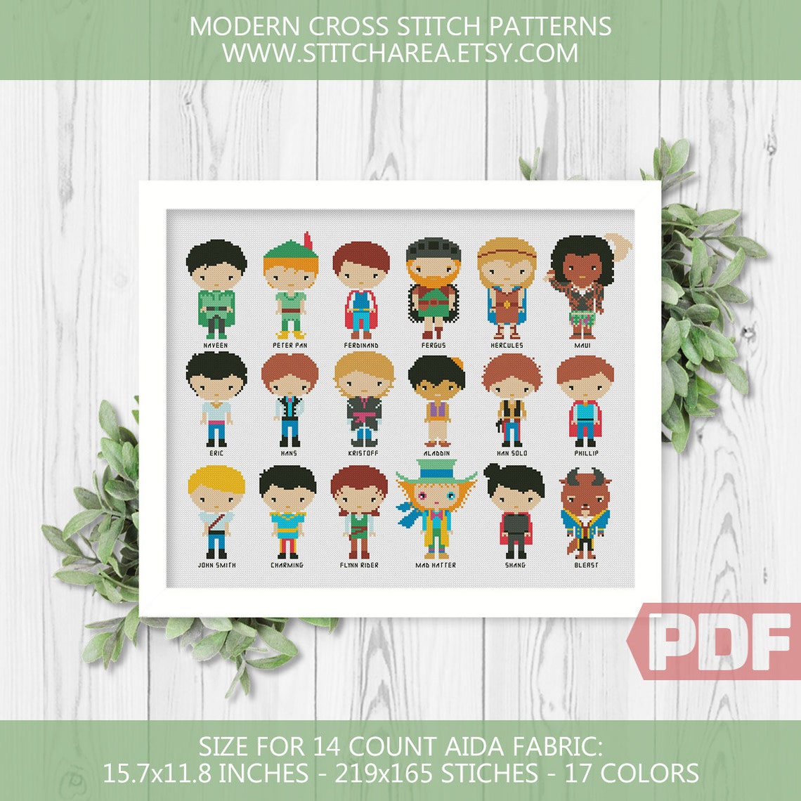 Mini Princes Cross Stitch Pattern Heroes Small Pixel People - Etsy