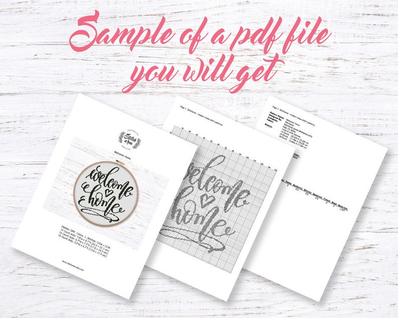 Welcome Home Cross Stitch Pattern Modern Counted Xstitch | Etsy