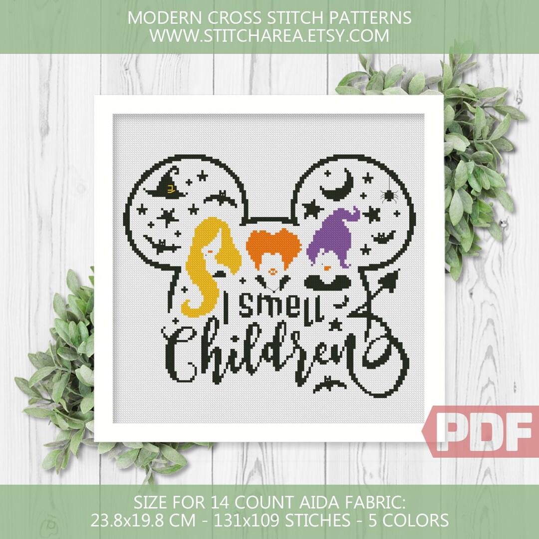 I Smell Children Cross Stitch Pattern: Funny Halloween Design (PDF ...