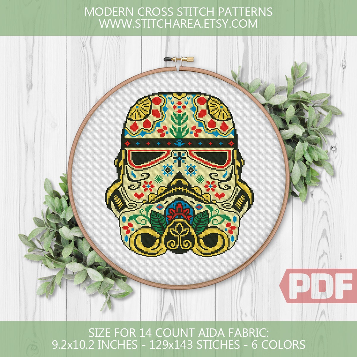 Cross Stitch Pattern Trooper Mando Alien Dart Sugar Skull - Etsy