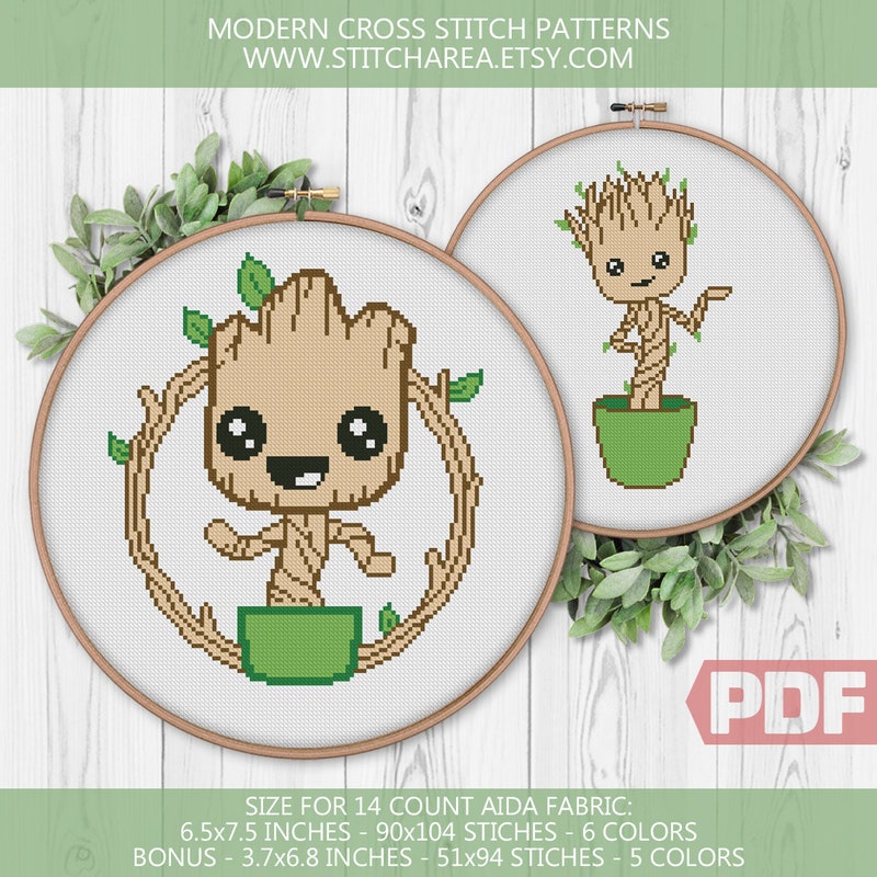 Groot Cross Stitch - Etsy