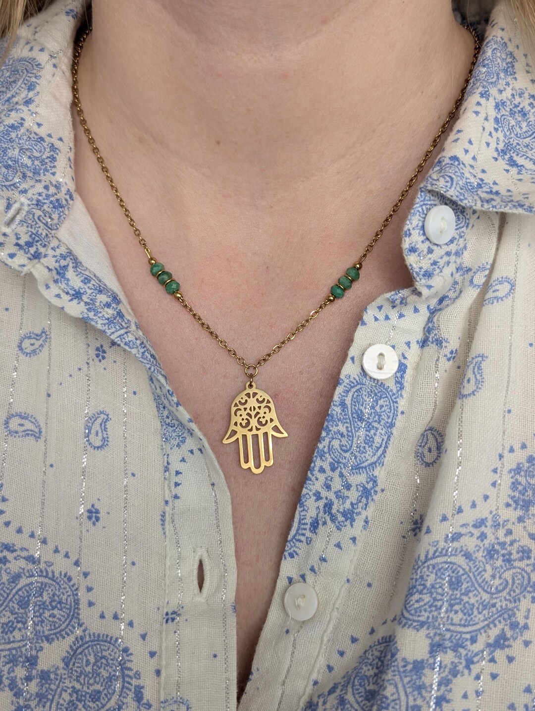 Hand of Fatima Gold Necklace, Hamsa Hand Pendant, Fatima Jewelry - Etsy