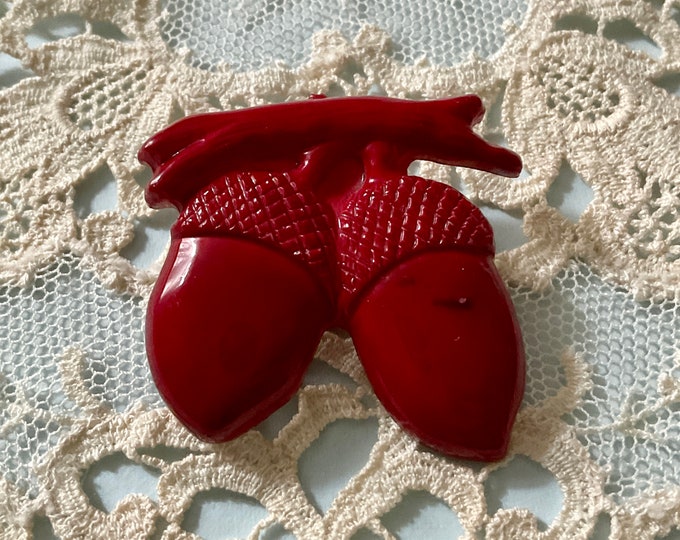 1950 Bakelite ACORN Brooch - ART Deco Jewelry - Great Original ...