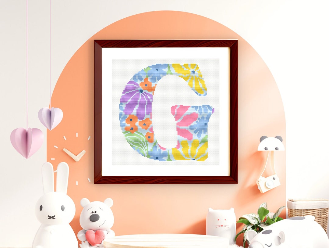 Letter G - Floral Grooves Alphabet - Baby Nursery Wall Art Groovy ...