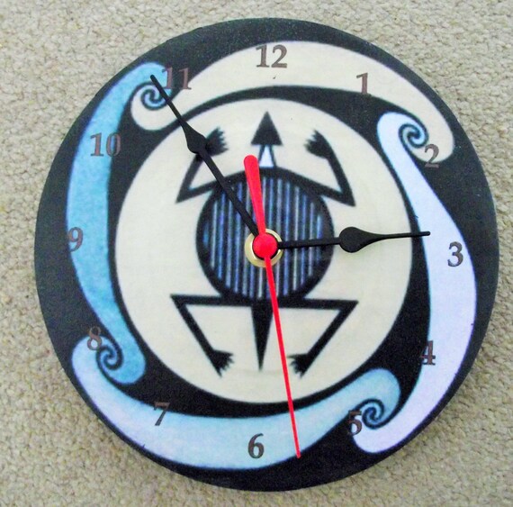 Stunning NATIVE AMERICAN ART 7 wall clock upcycled No2 Clocks Home ...