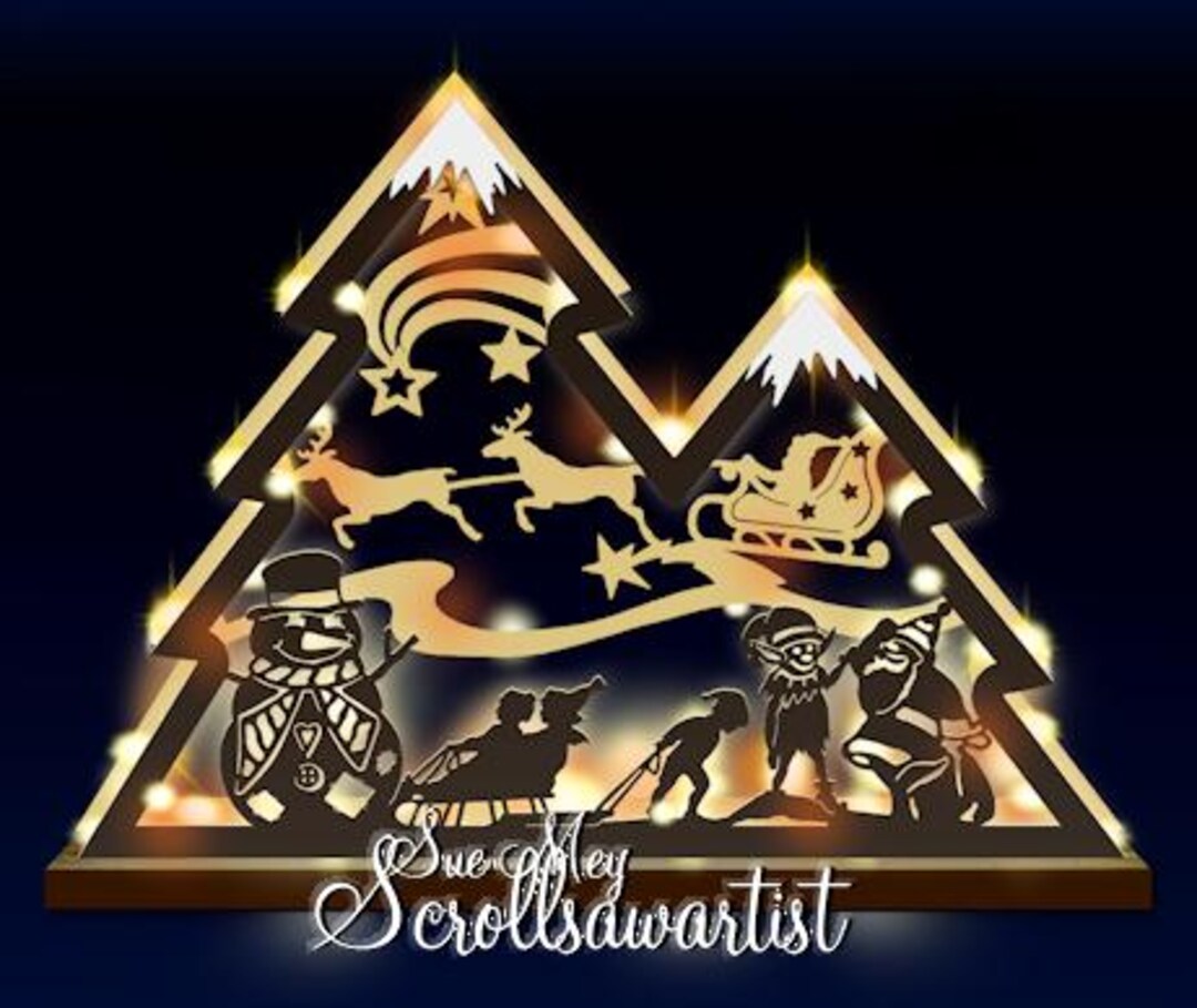 NW5453 Christmas Scene Trees Digital Pattern - Etsy