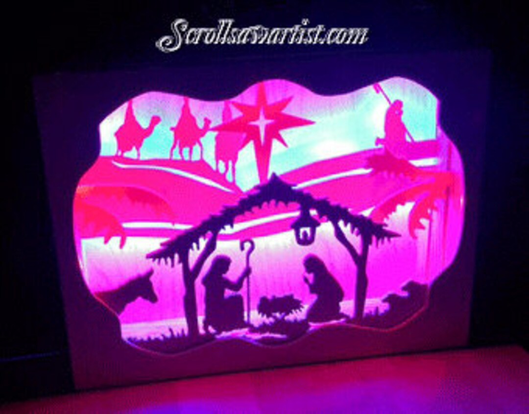 NW1867 Layered Nativity Light Box Digital Pattern - Etsy