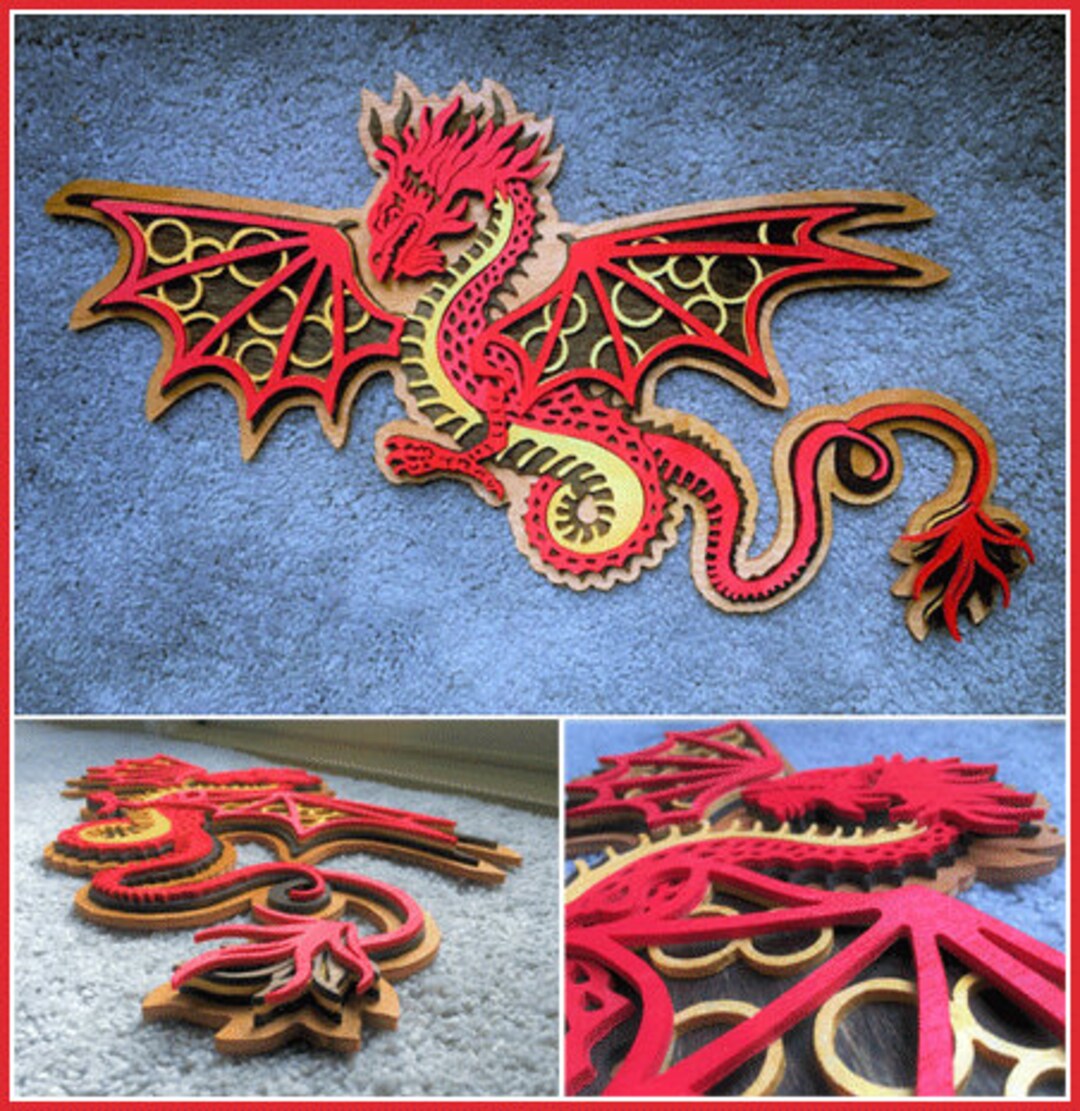 NW496 Multilayered Dragon Digital Pattern - Etsy