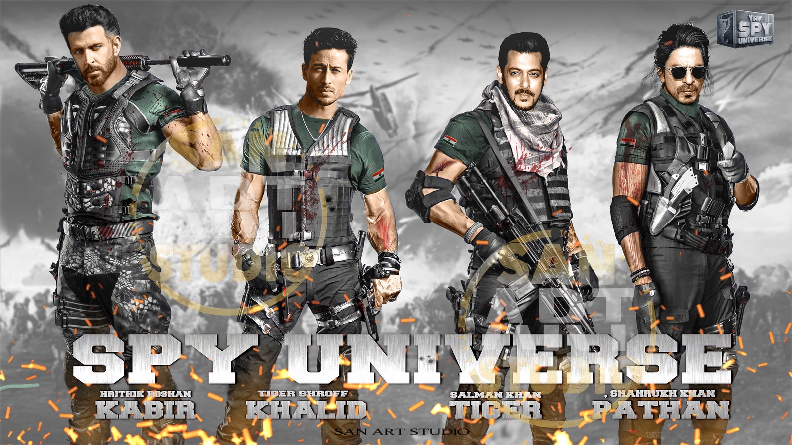 Pathan Movie Poster, Shahrukh Khan, Salman Khan, John Abraham, Tiger ...