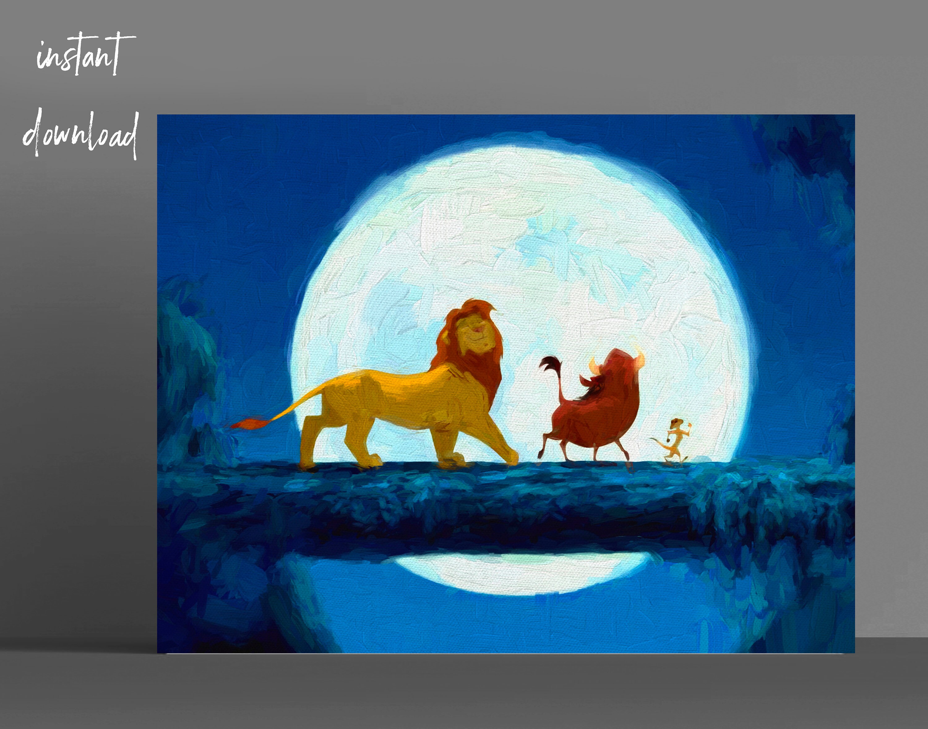 Lion King Print Simba Oil Painting Hakuna Matata Simba and | Etsy