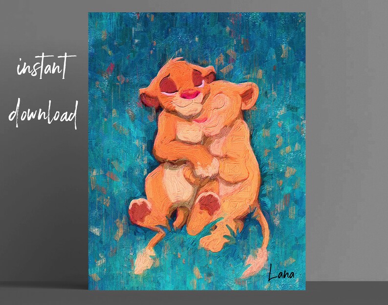 9 Lion King Art Prints Simba Oil Painting Hakuna Matata Simba | Etsy