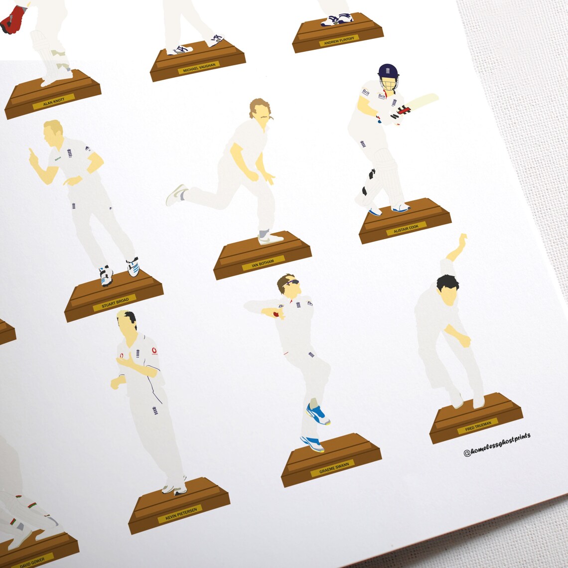 England Cricket Legends A3 Art Print - Etsy