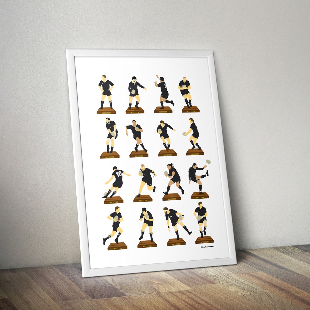 New Zealand All Blacks Rugby A3 Legends Print - Etsy