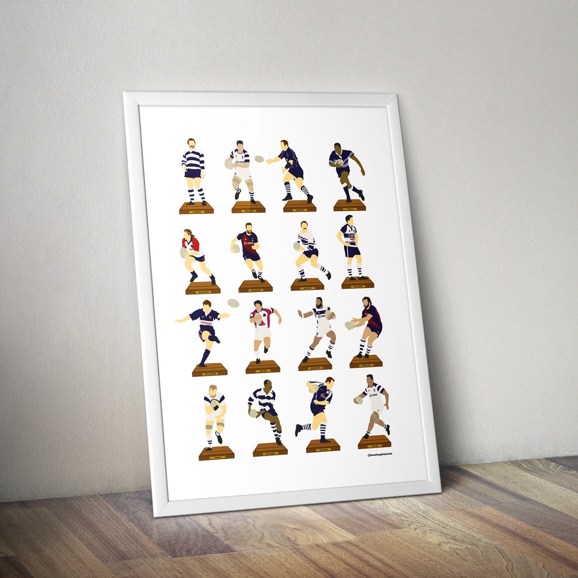 Bristol Rugby Legends A3 Print - Etsy