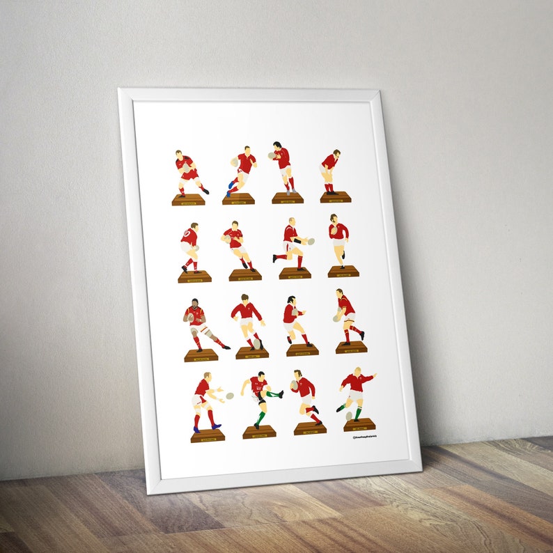 Wales Rugby Union A3 Legends Print - Etsy.de