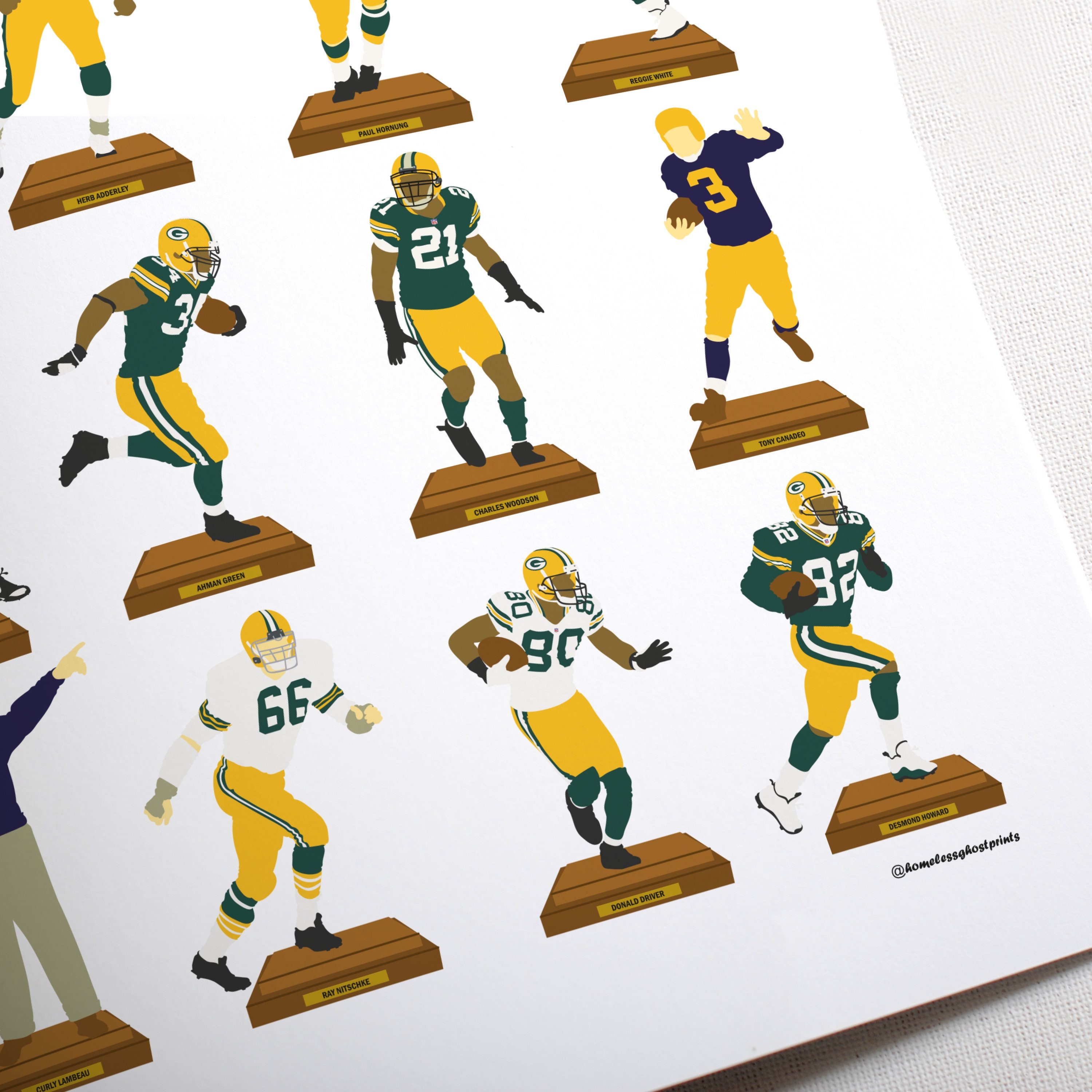 Green Bay Packers A3 Legends Print - Etsy