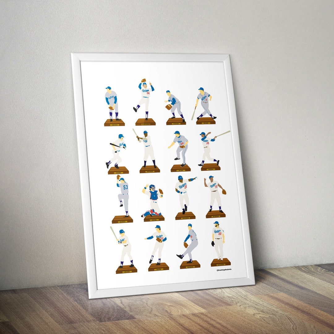 LA Dodgers Baseball A3 Legends Print - Etsy