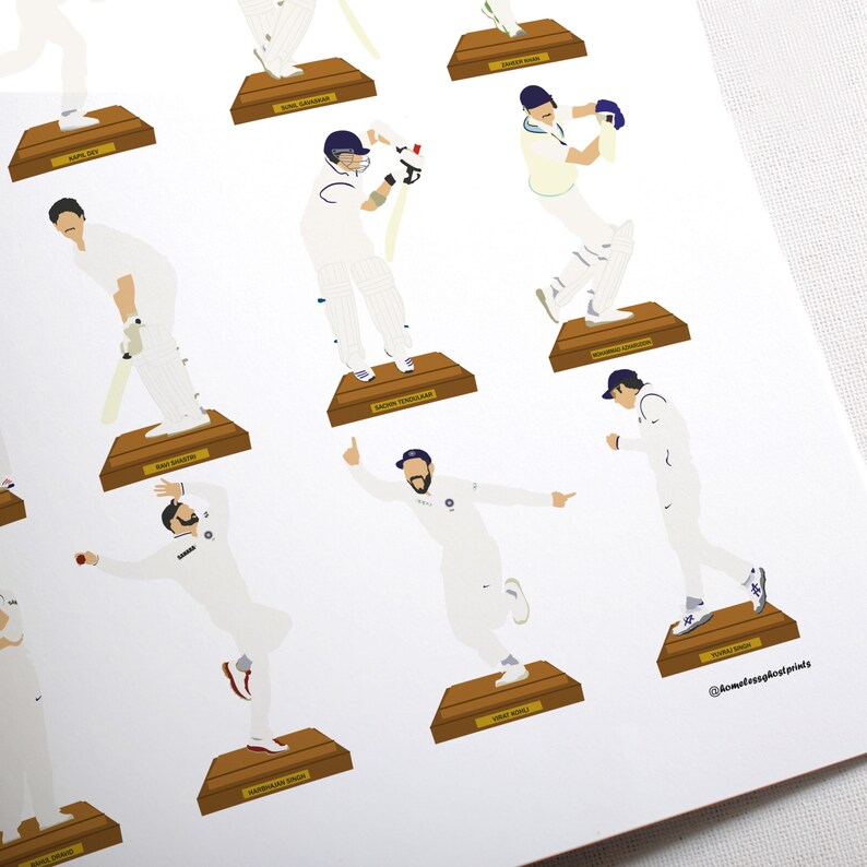 India A3 Cricket Legends Print - Etsy
