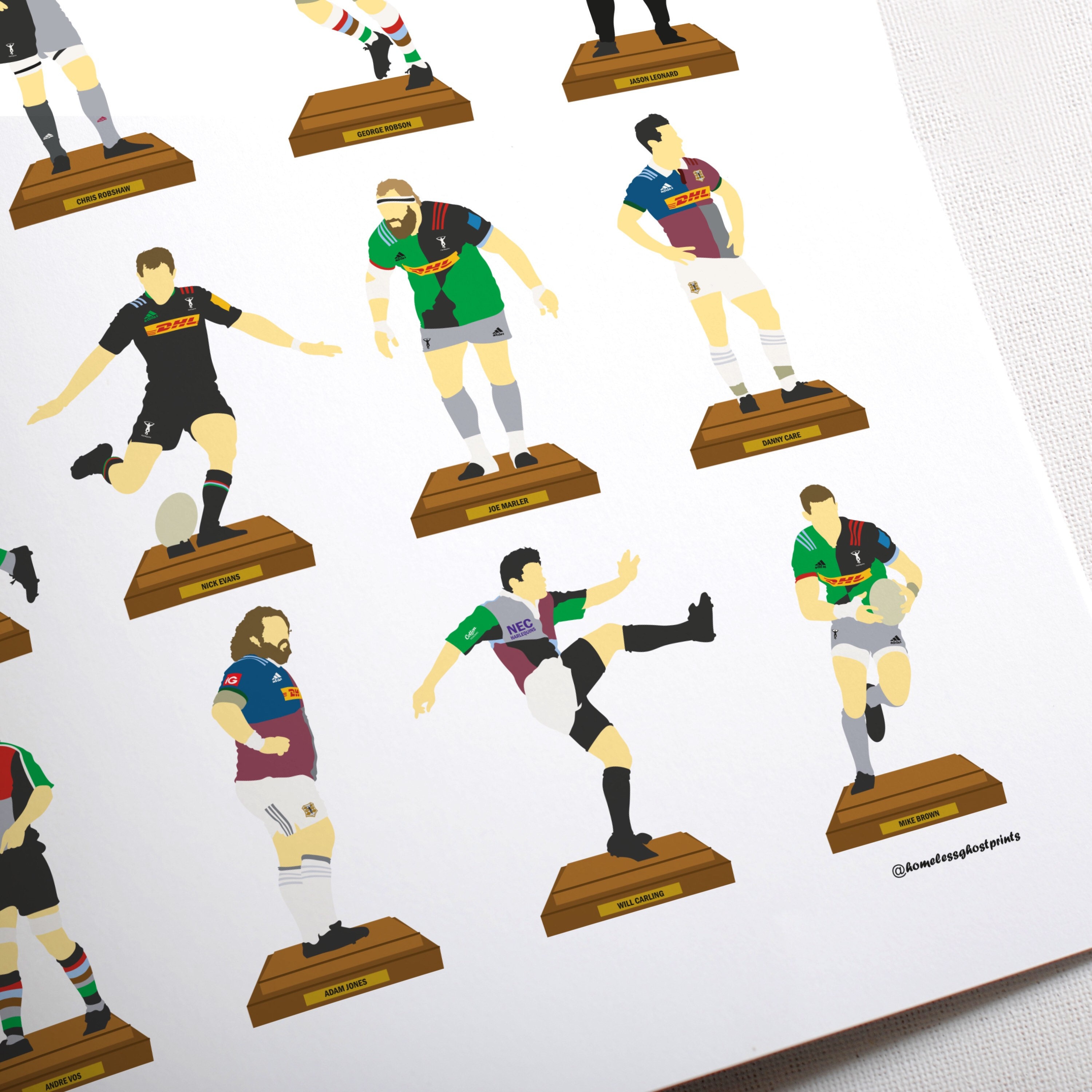 Harlequins Rugby Legends A3 Print - Etsy