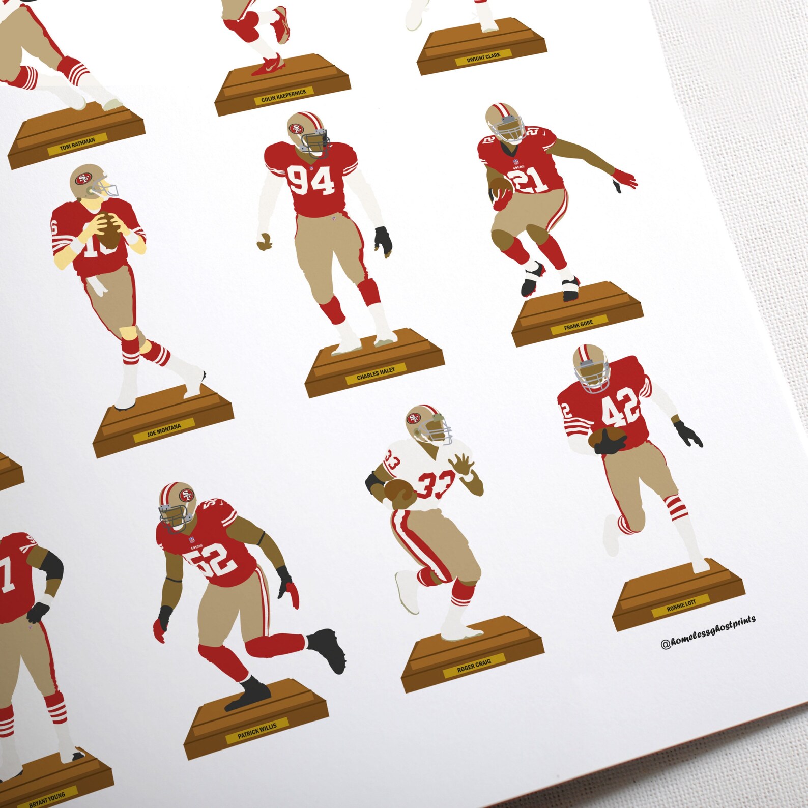 San Francisco 49ers A3 Legends Print - Etsy