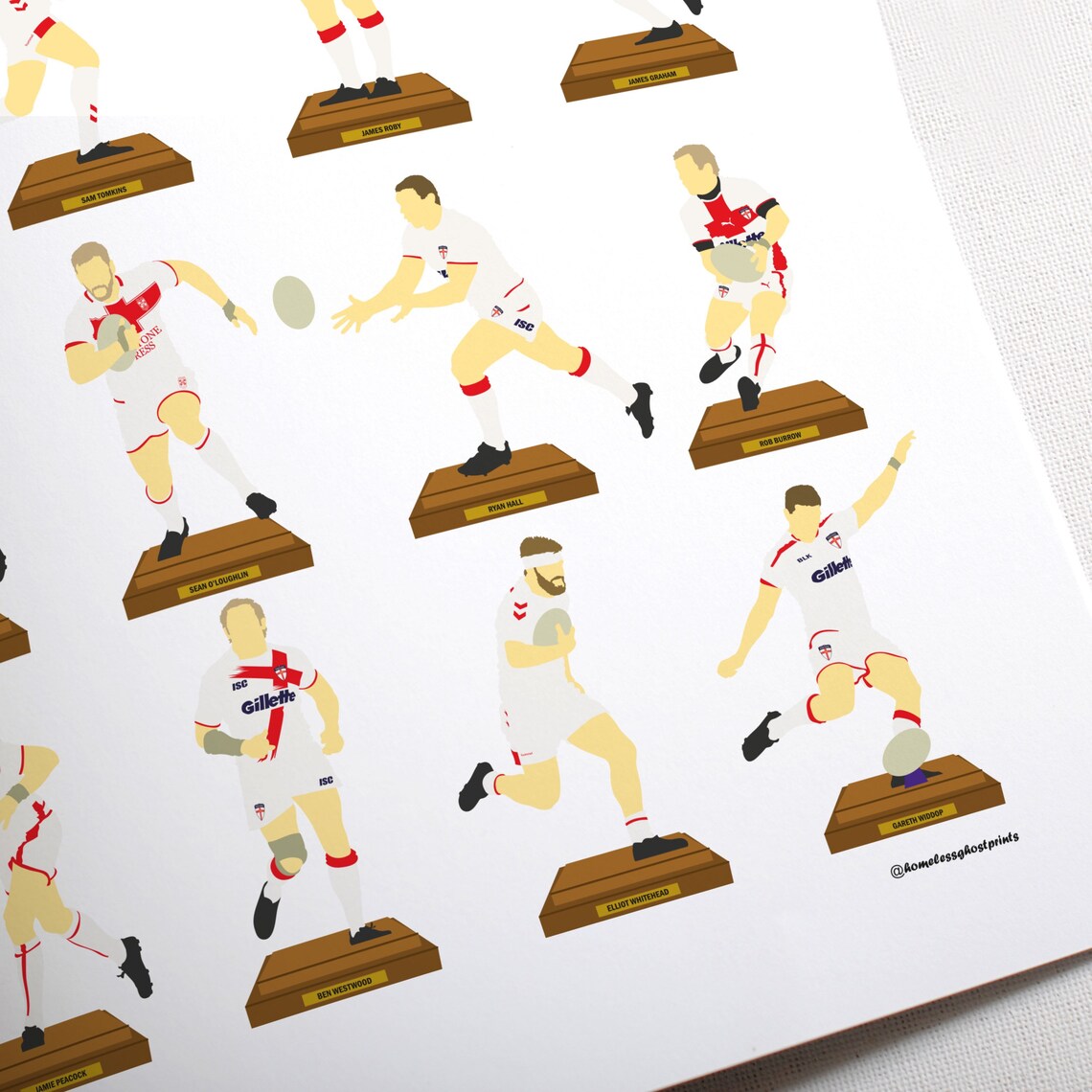 England Rugby League A3 Legends Print - Etsy UK