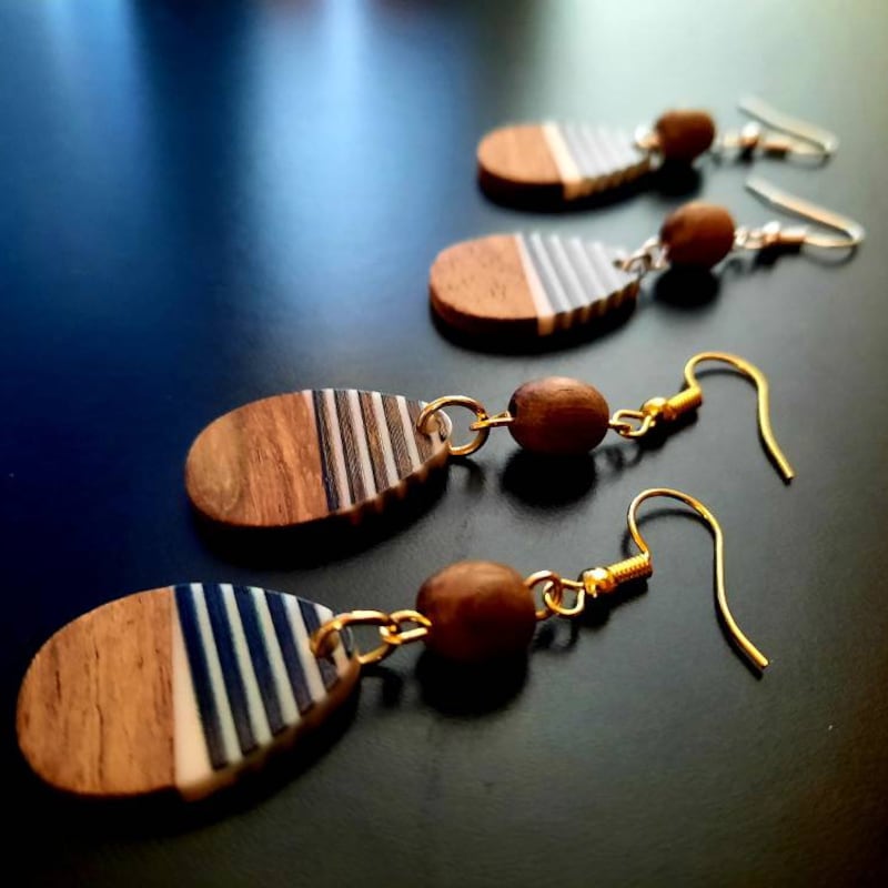 Wooden Earrings - Etsy