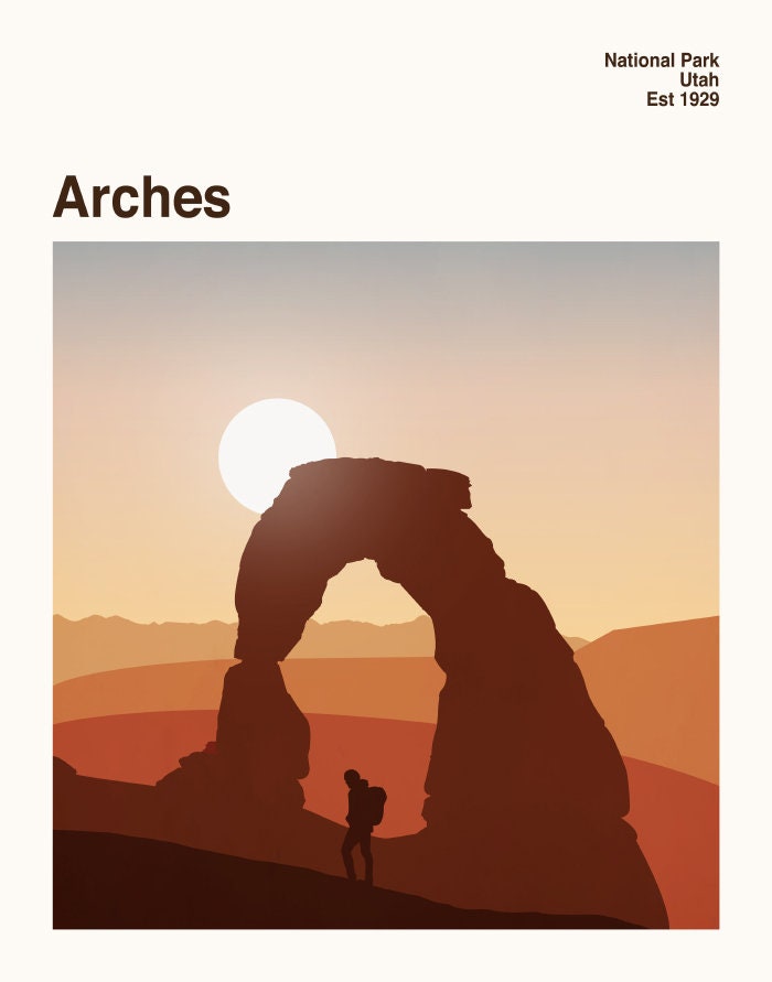 Arches National Park Poster Arches National National Park | Etsy