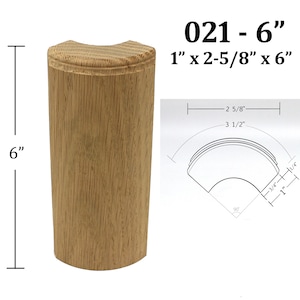 Red Oak Outside Radius Corner Base Blocks, Bullnose Block, Hardwood ...