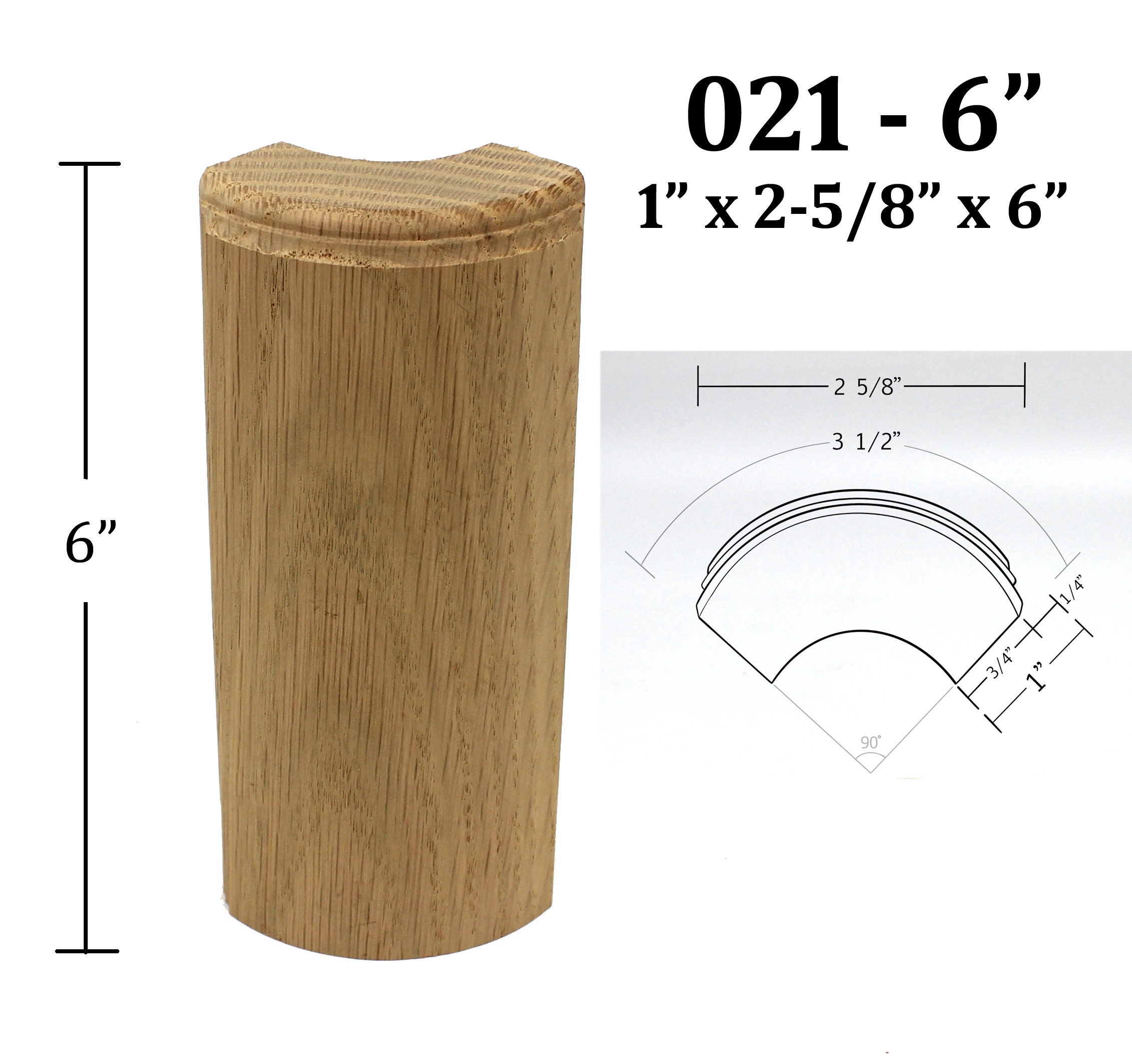 Red Oak Outside Radius Corner Base Blocks, Bullnose Block, Hardwood ...