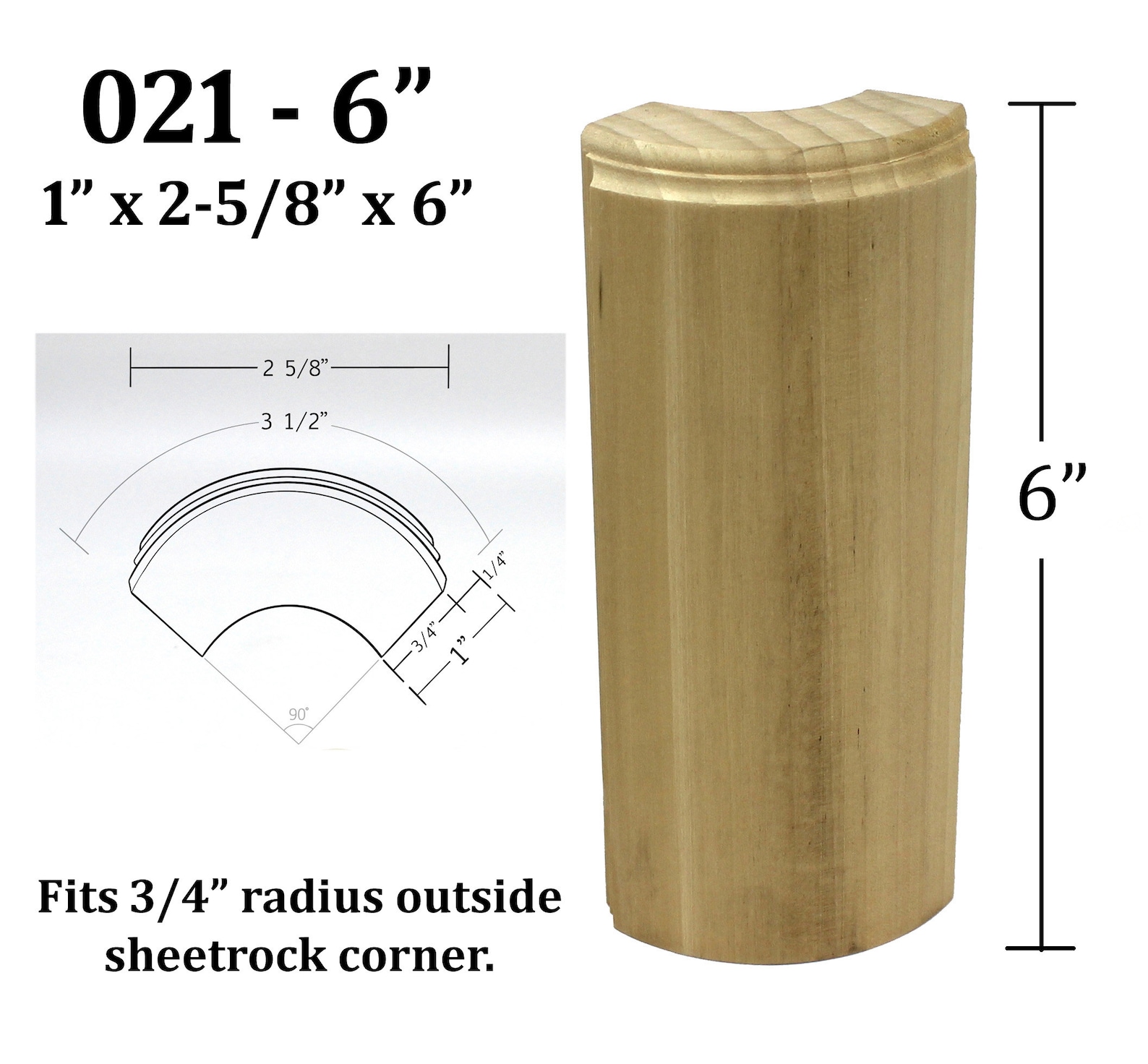 Poplar (paint Grade) Outside Radius Corner Base Blocks, Bullnose Block ...
