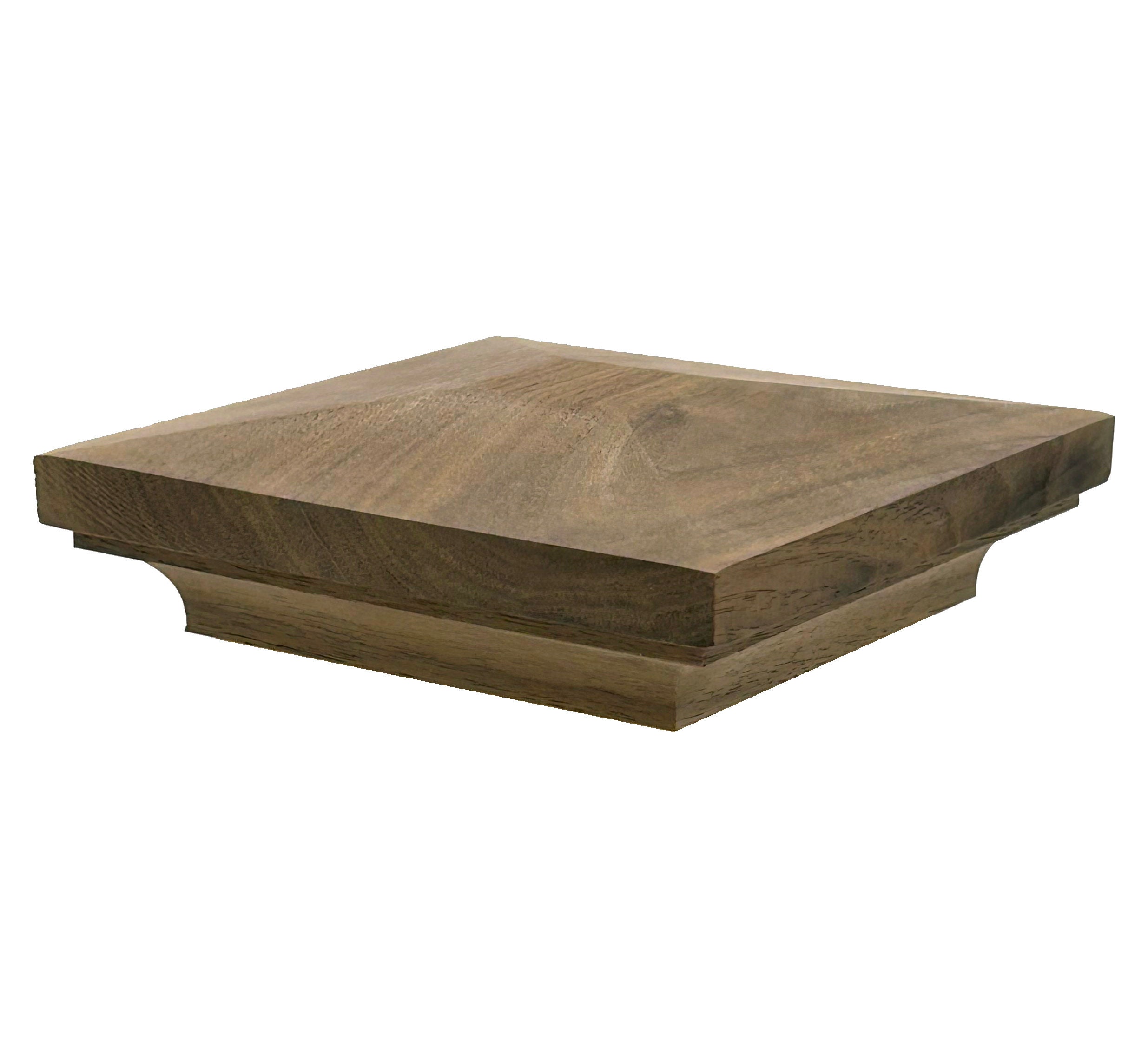 Flat Peak Newel Cap for Square Stair Posts, Hardwood | 3 1/2", 3", or 3 ...