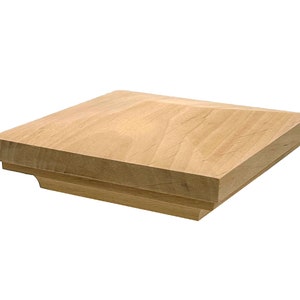 Flat Peak Newel Cap for Square Stair Posts, Hardwood | 3 1/2", 3", or 3 ...