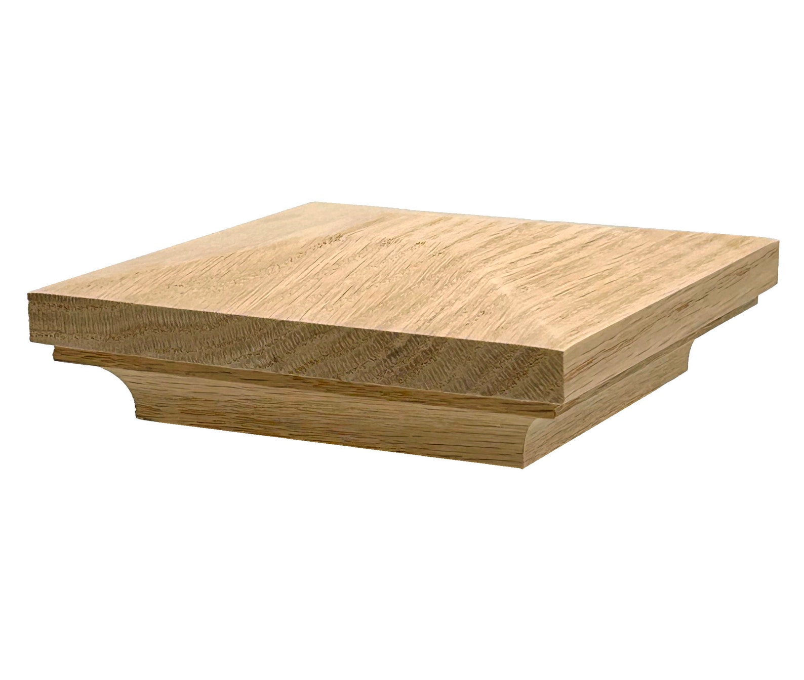 Flat Peak Newel Cap for Square Stair Posts, Hardwood | 3 1/2", 3", or 3 ...